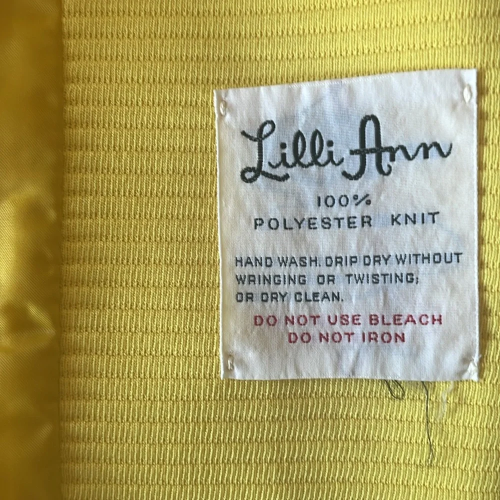 Lilli Ann | Dresses | Lilli Ann 96s Vintage Yellow Orange Floral Knit ...